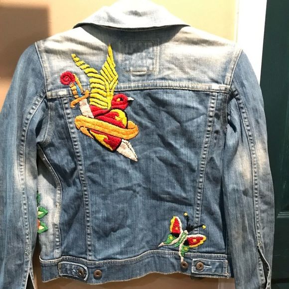 People For Peace | Jackets & Coats | People For Peace Distressed Denim ...